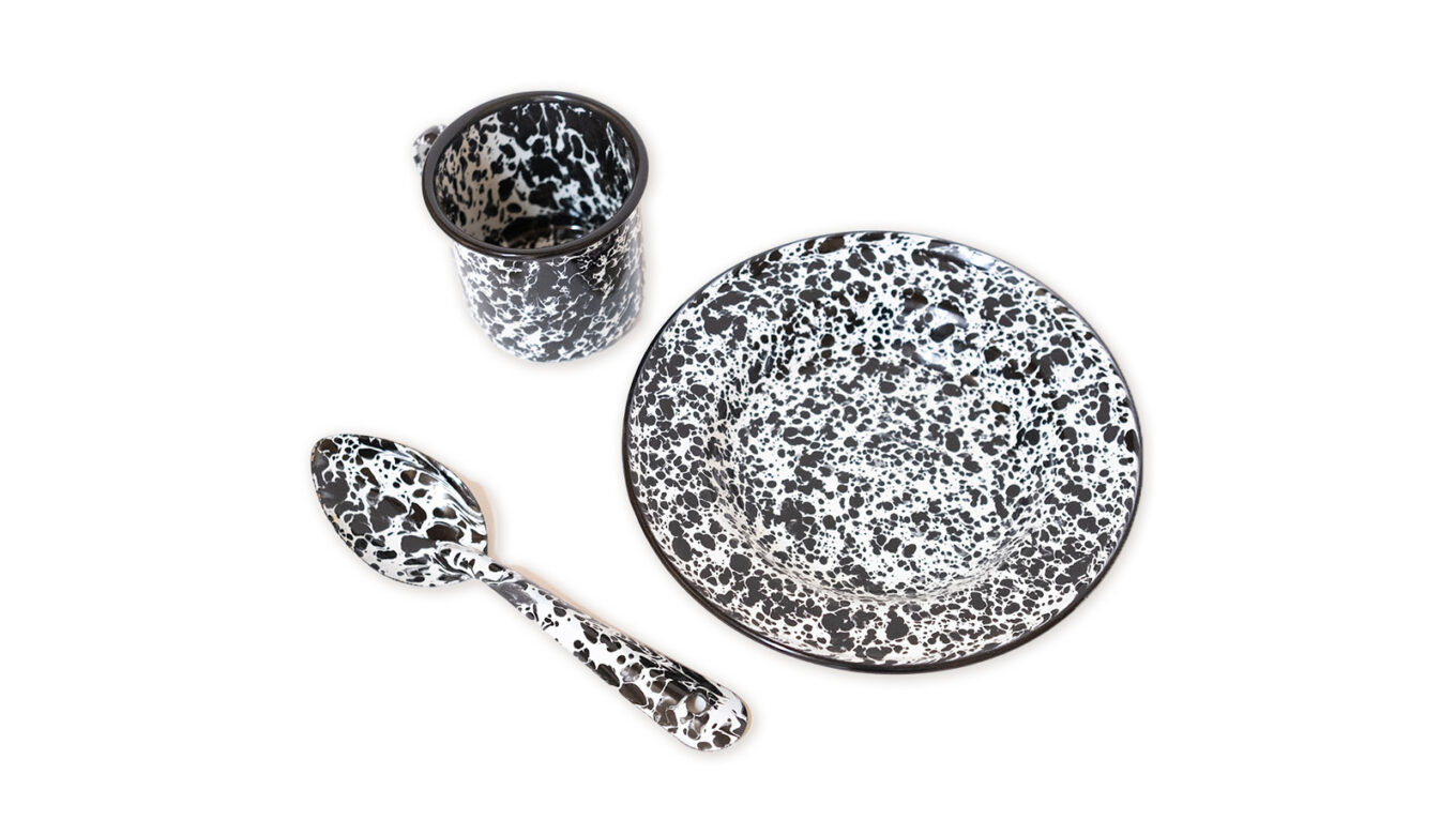 SOLD OUT！ヴィンテージ マーブル ホーロー食器セット / vintage enamel kitchen wear splatter ...